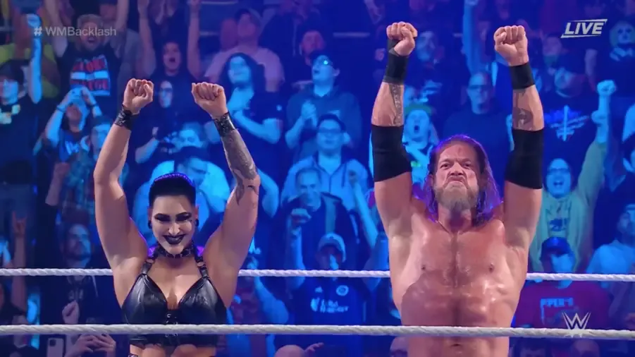 Rhea Ripley Helps Edge Defeat AJ Styles At WWE WrestleMania Backlash ...